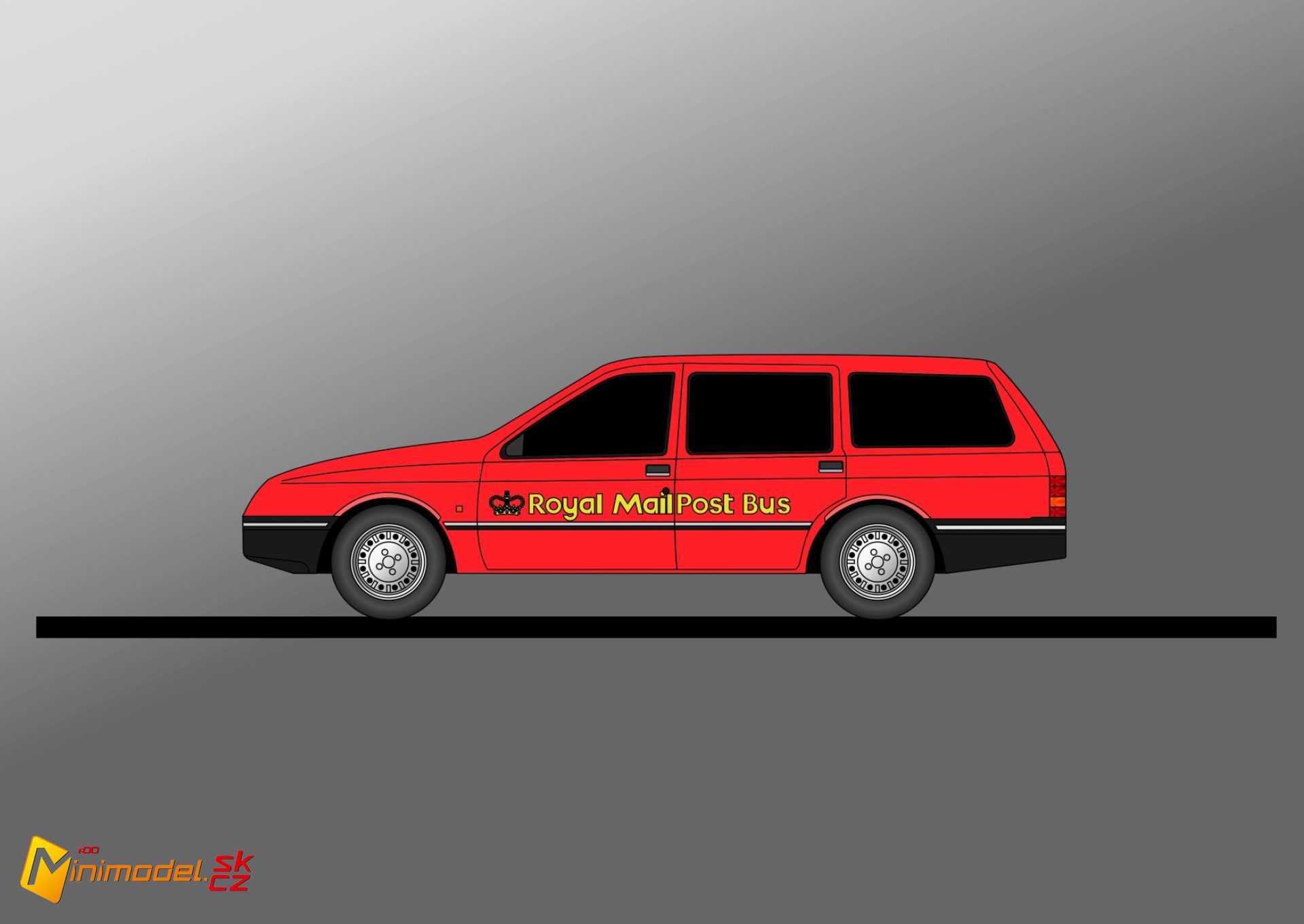 FE3848 FORD SIERRA ROYAL MAIL POST BUS - Minimodel Web